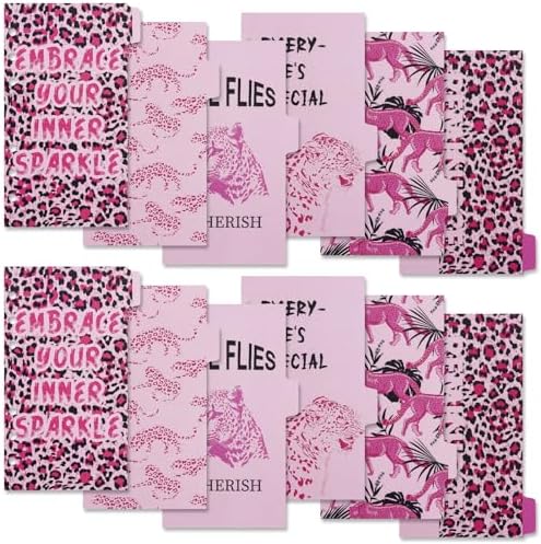 Amazon.com : 2 Sets Leopard A6 Binder Divider with 6 Tabs, A6 Paper ...