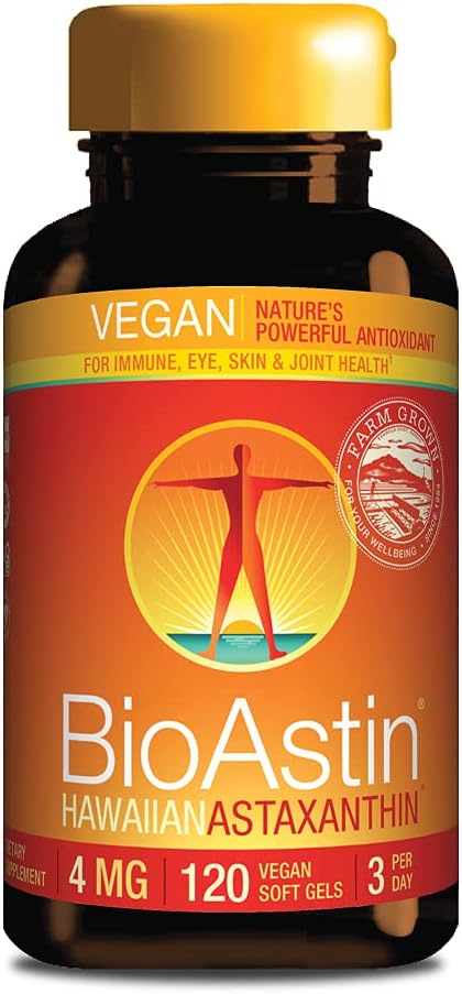Amazon.com: BioAstin Hawaiian Astaxanthin Vegan - 4mg, 120 Count ...