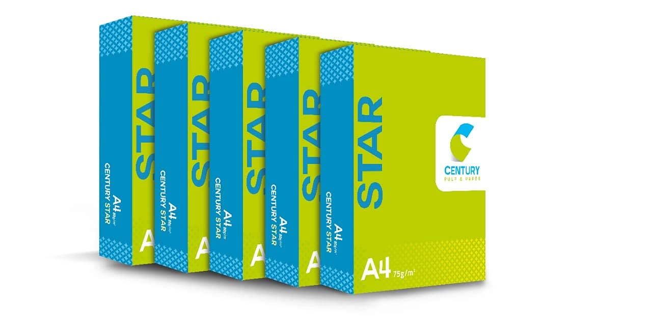 Century Pulp Paper Star 75 GSM A4 500 Sheets Copier Paper Box 5 century-pulp-paper-star-75-gsm-a4-500-sheets-copier-paper-box-5