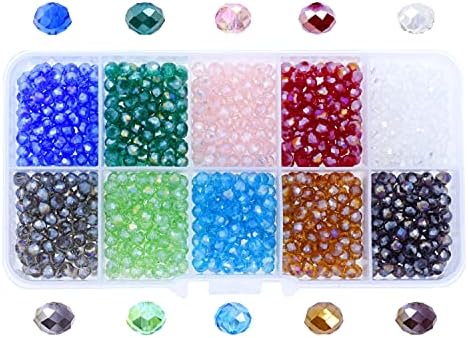 Amazon.com: Mandala Crafts 10 Assorted AB Colors 4mm Briolette Crystal ...
