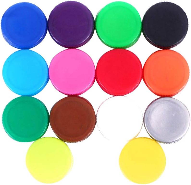 Amazon.com: Craft 100pcs Bottle Cap Mixed- Color Plastic Bottle Caps ...