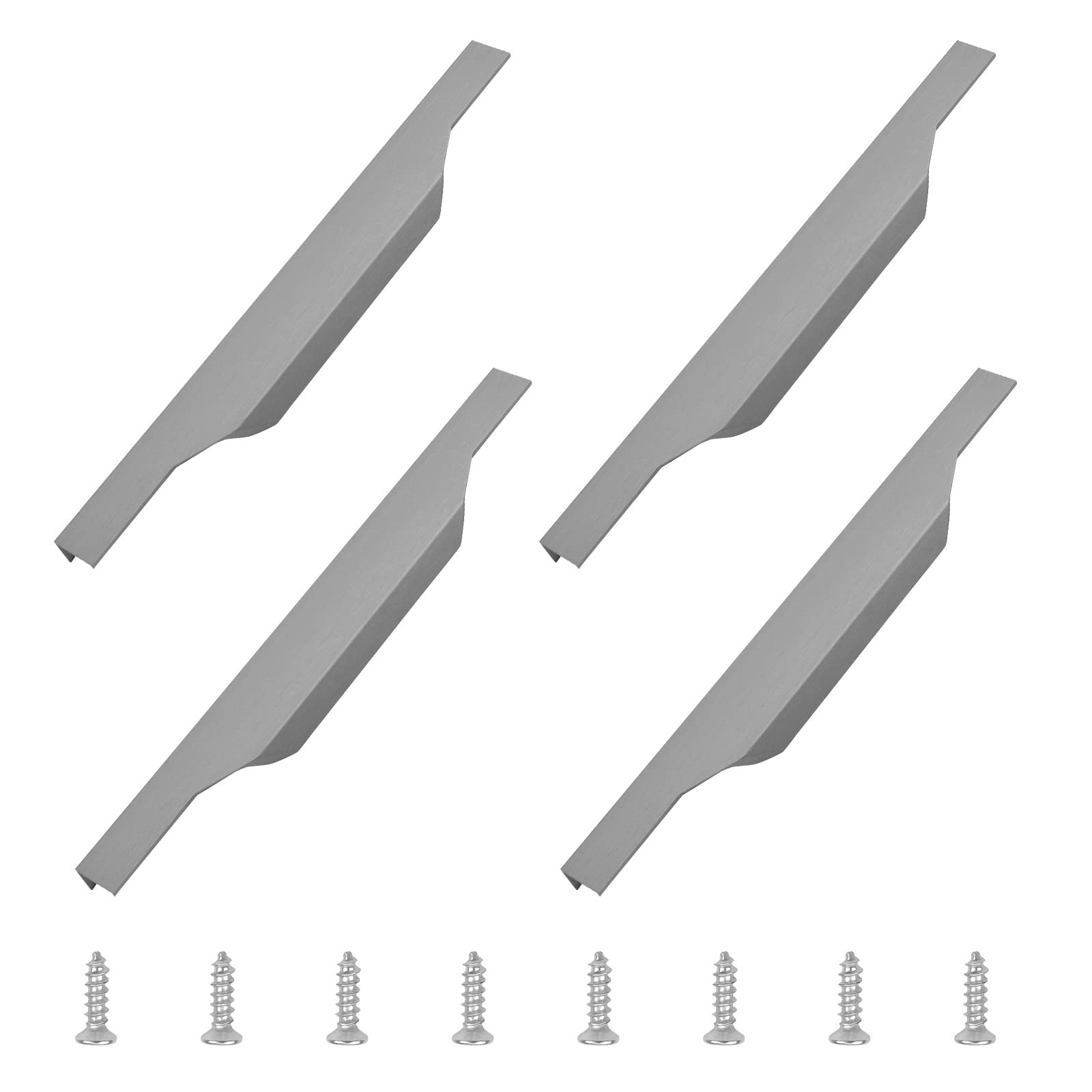 MOROBOR 300mm Aluminum Alloy Matte Gray Cabinet Handles, 4pcs Finger ...