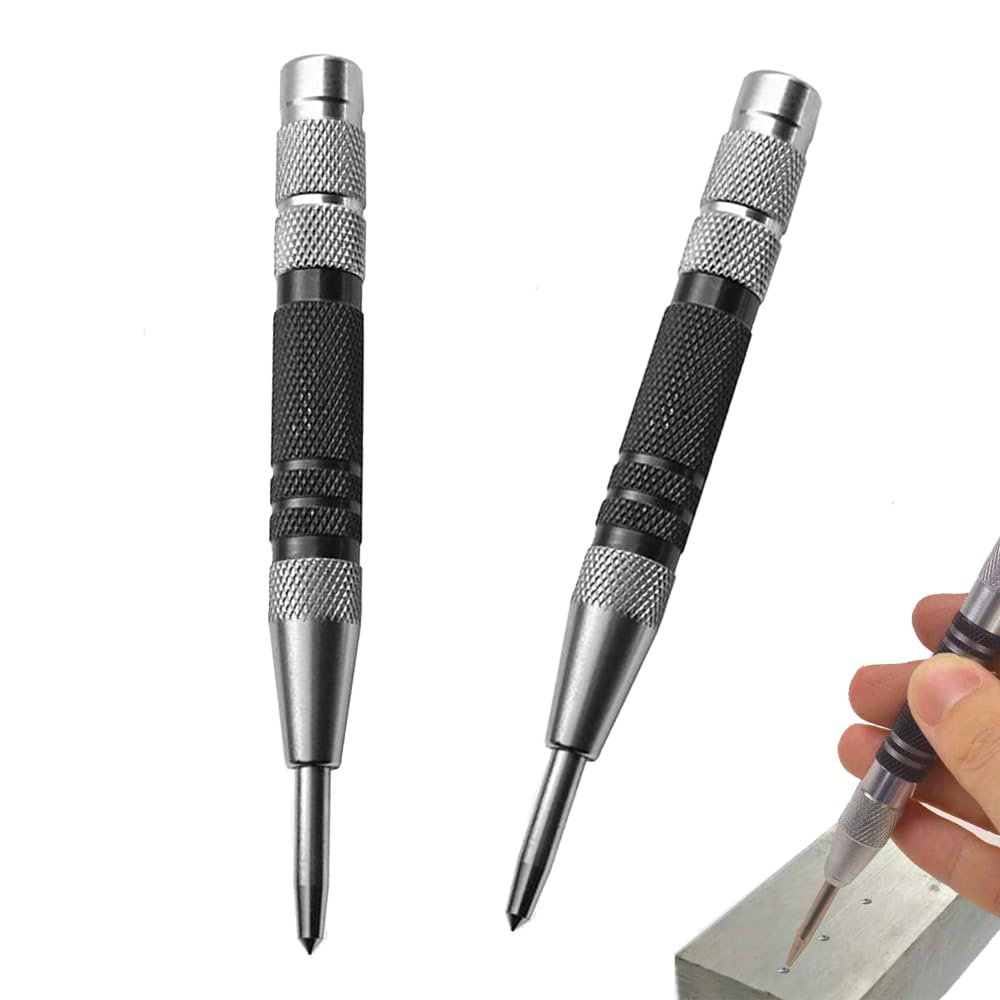2 PCS Automatic Center Punch Adjustable Tension Hole Punch Heavy Duty ...