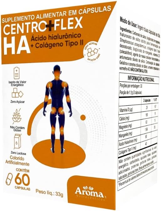 Centro+Flex HA | Ácido Hialurônico com Colágeno Tipo 2 60caps | Amazon ...