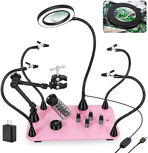 Magnetic Helping Hands Soldering Third Hand, helping hands tool with 3X ...