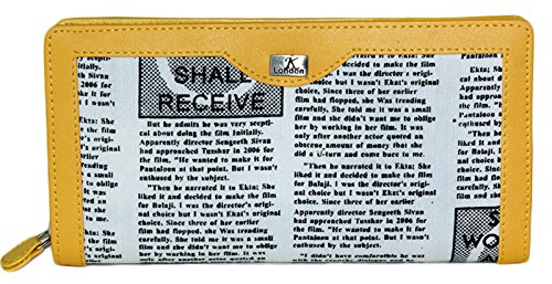 Buy K London Newspaper Print and Blue Women Wallet at Amazon.in