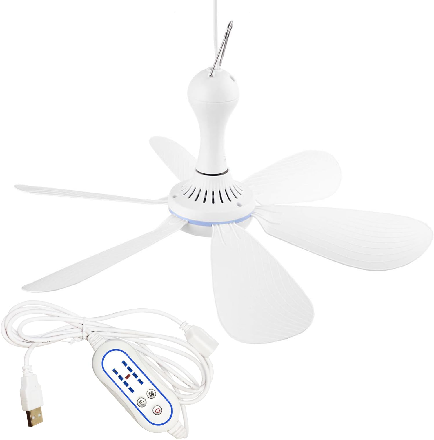 Amazon.com: SCOOYEEES Portable Ceiling Fan USB Powered Canopy Fan with ...