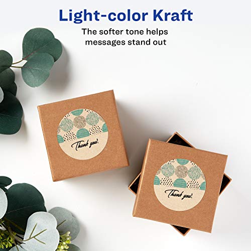 Avery Kraft Brown Round Labels with Sure Feed Technology, 2.5" - Want ...