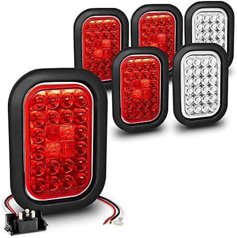 Amazon.com: TRUE MODS 4pc Red 5" x 3" Rectangular LED Trailer Tail ...