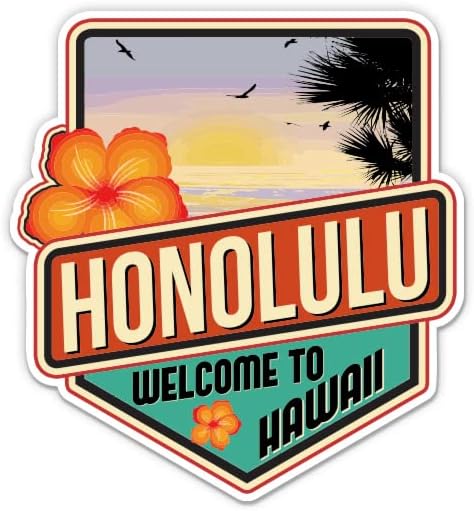 Amazon.com - Honolulu Hawaii - 3" Vinyl Sticker - for Car Laptop Water ...