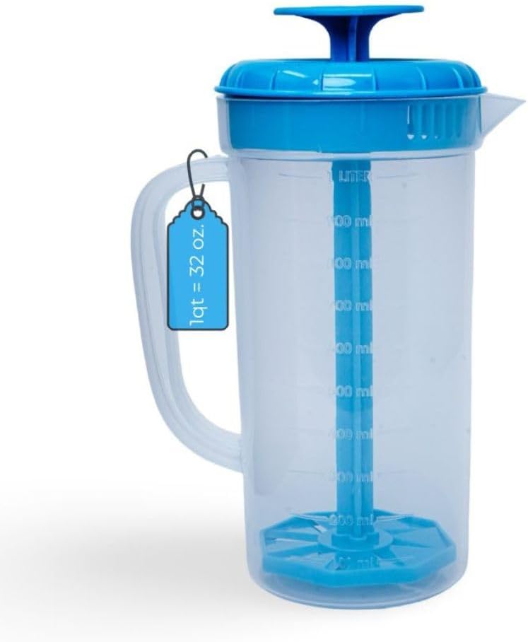 Amazon.com: JBK Pottery 1 Quart Plastic Mixing Pitcher with Mixing Lid ...