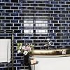 Livelynine Bathroom Tile Stickers Blue Stick on Tiles Kitchen Dark Blue ...