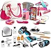 Amazon.com: JOYIN Barber Shop Pretend Play Toy, 23 Pcs Kids Shaving Kit ...