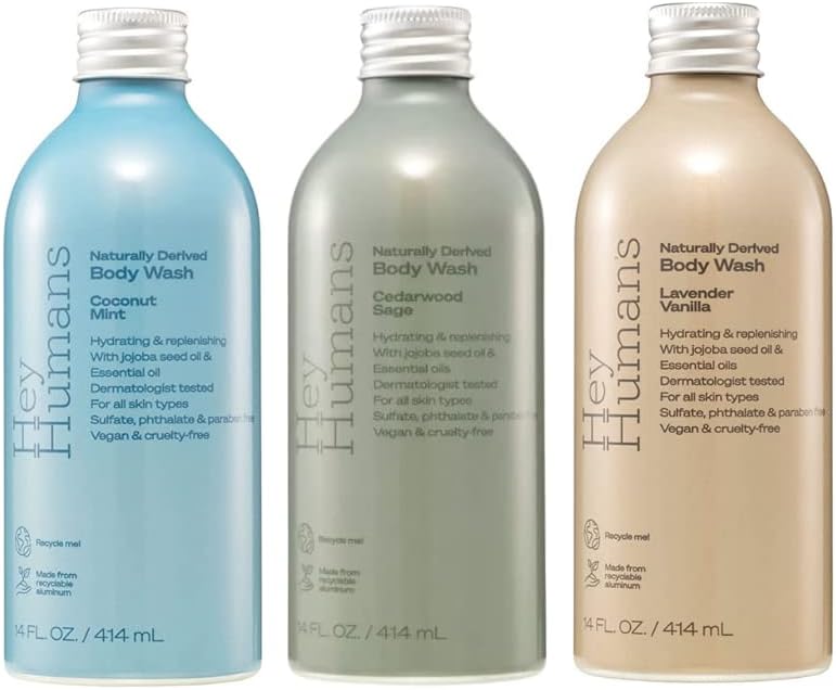 Amazon.com : HEY HUMANS Body Wash Cedarwood Sage + Lavender Vanilla ...