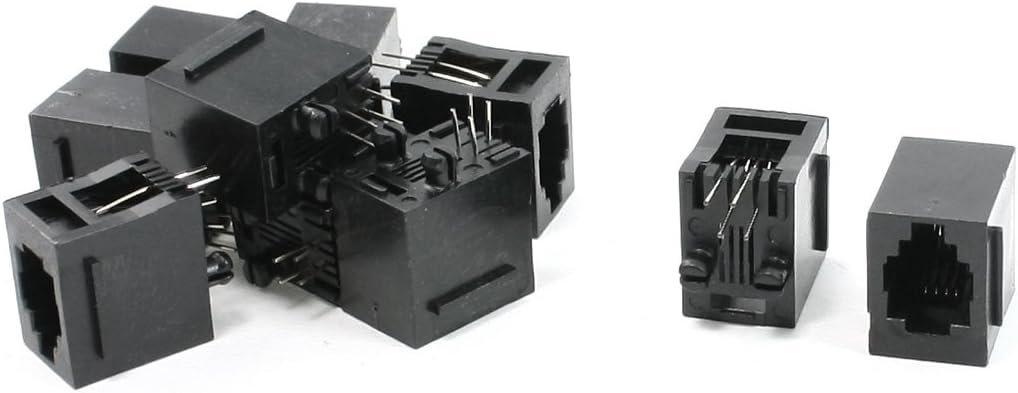 Amazon.com: uxcell 10Pcs RJ9 RJ10 RJ22 4P4C Handset Flat Wire Sockets ...