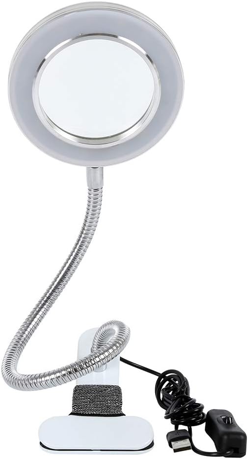 Lighting LED 8X Magnifying Lamp with Clamp 360° Flexible Gooseneck ...