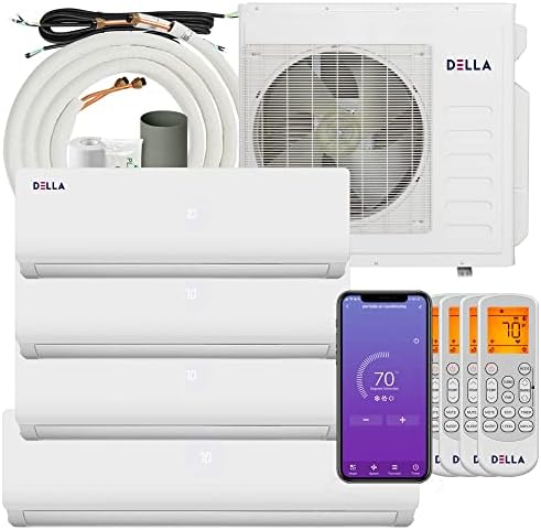 Amazon.com: Della 36K BTU ODU Quad 4 Zone(9K 9K 12K 18K) 19 SEER2 208 ...