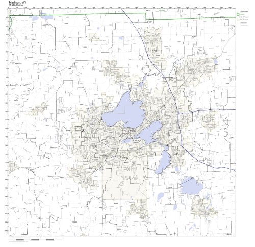 Amazon.com : Madison, WI ZIP Code Map Laminated : Prints : Office Products