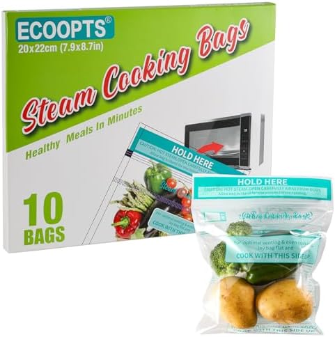 Amazon.com: 10×Steam Cooking Bags Large Size Microwave Steamer Bags for ...