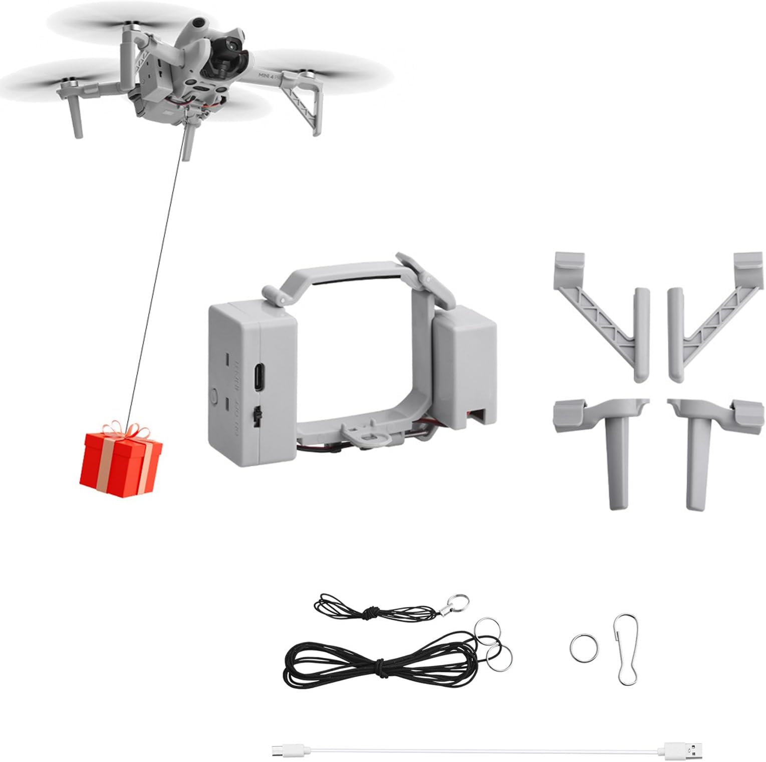 Amazon.com: Mini 4 Pro Airdrop System Device with Landing Gear for DJI ...