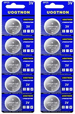 Amazon.com: UOGTNON CR1216 3V Watch Lithium Battery(10-Pack) : Health ...