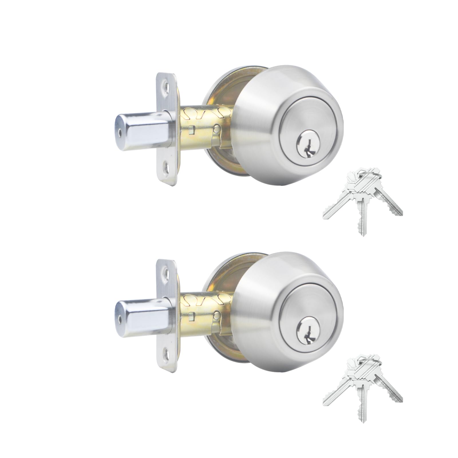 Comfhouse 1 Side Keyed Deadbolt Lock,Single Cylinder Dead Bolt, Satin ...