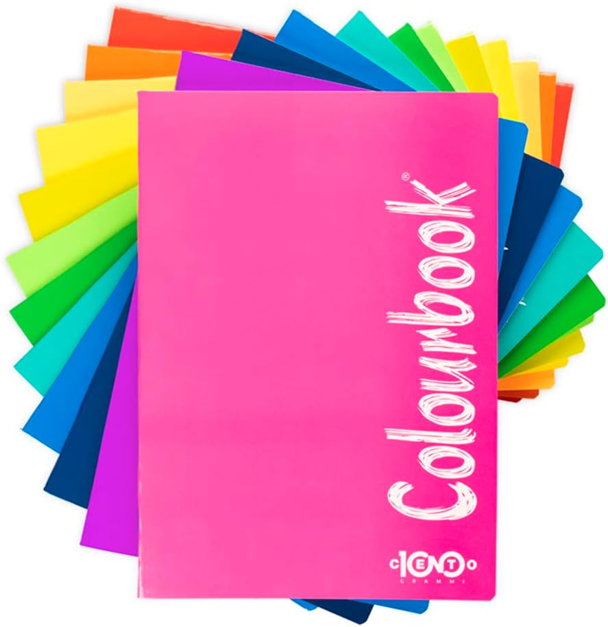 Colourbook Maxi Cento - Quaderno Formato A4, 12 Pezzi Multicolore Fluo ...