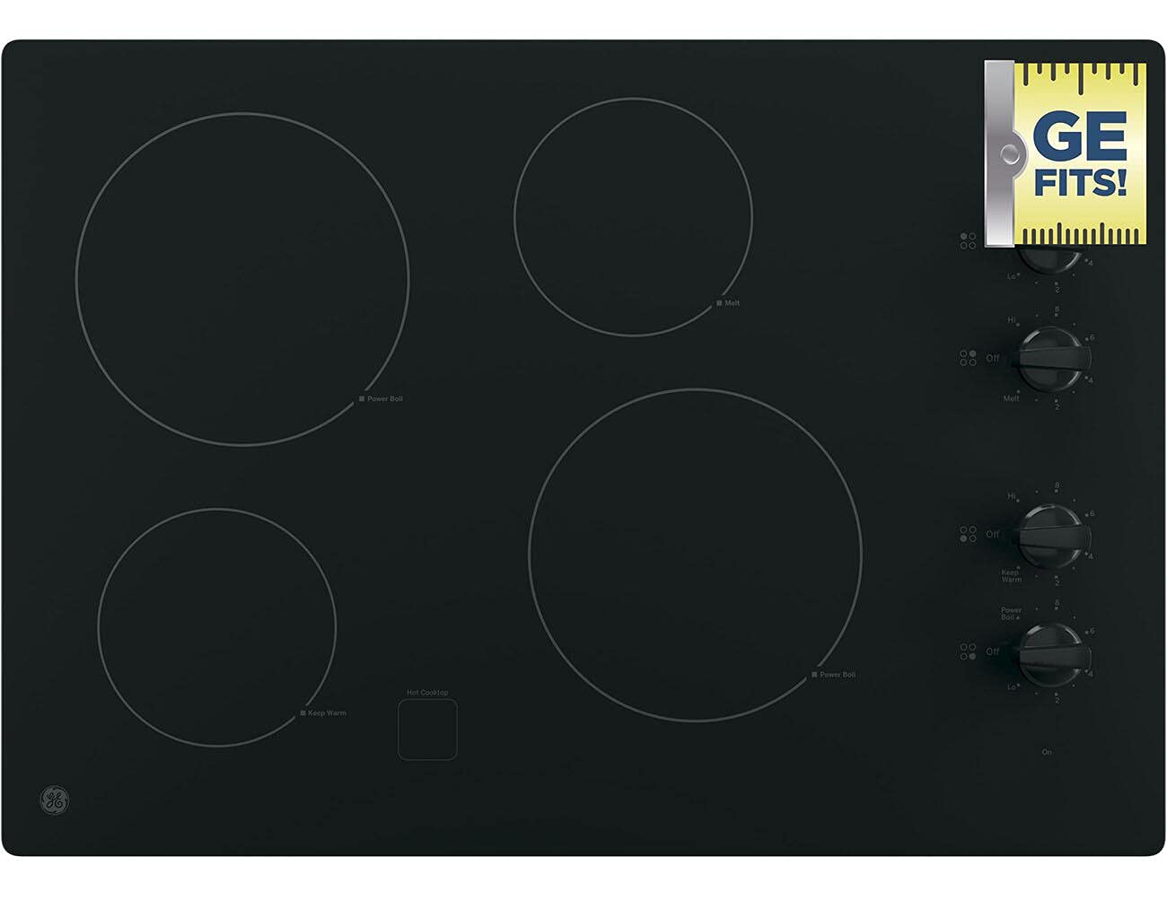 Buy GE JP3030DJBB 30 Inch Smoothtop Electric Cooktop with 4 Radiant ...
