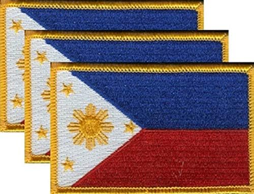 Amazon.com: Pack of 3 Philippines Flag Patches 3.50 x 2.25 Inch Pack of Three International ...