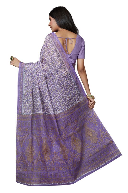 SHANVIKA Women's Pure Cotton Floral Print Saree Without Blouse Piece ...