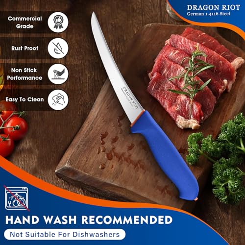 Snapklik.com : DRAGON RIOT 6 Inch Boning Knife, Flexible Curved Blade ...