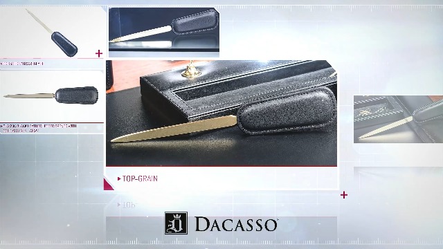 Watch Dacasso Black Leather Letter Opener with Gold Accents on Amazon Live
