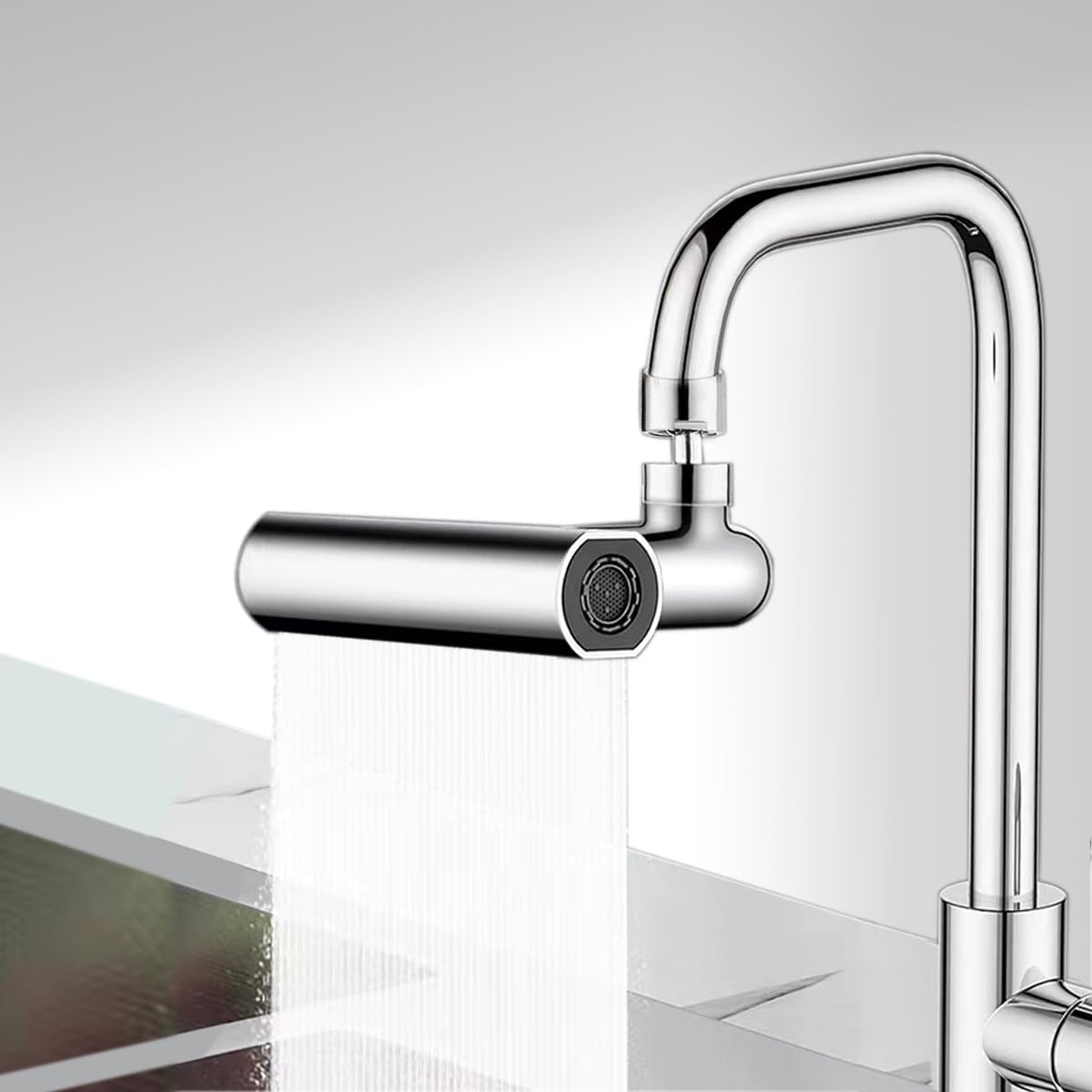 Faucet Extender 4 in 1 Waterfall Kitchen Faucet, 360° Swivel Faucet ...