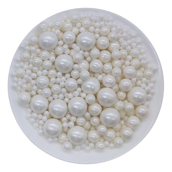 Amazon.com: Edible White Sugar Pearls Candy Sprinkles 120G/ 4.23Ounce ...