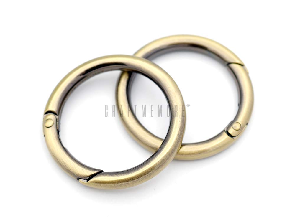 Amazon.com: CRAFTMEMORE 2pcs 1 1/8 Inch O Rings Snap Clip Spring ...
