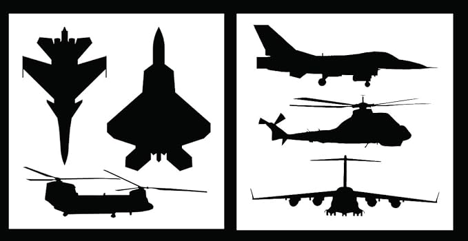 Amazon.com : Auto Vynamics - STENCIL-MILAIRSET01-10 - Detailed Military ...