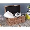 Amazon.com: Vintiquewise Wooden Rectangular Lined Rustic Storage Trunk ...