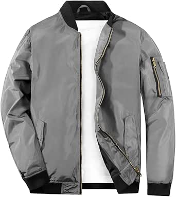 MADHERO Mens Bomber Jacket Lightweight Slim Fit Softshell Windbreaker at Amazon Men’s Clothing store