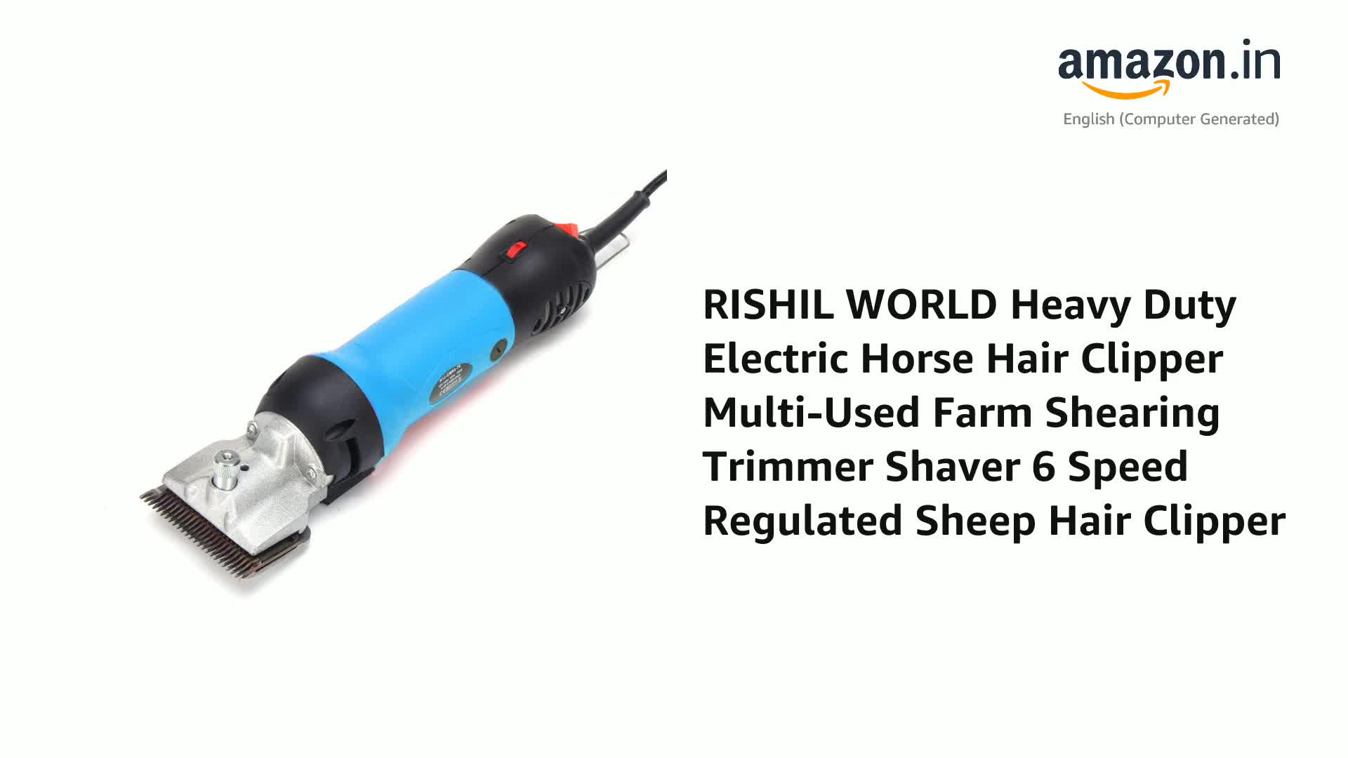 Watch RISHIL WORLD Heavy Duty Electric Horse Hair Clipper Multi-Used ...