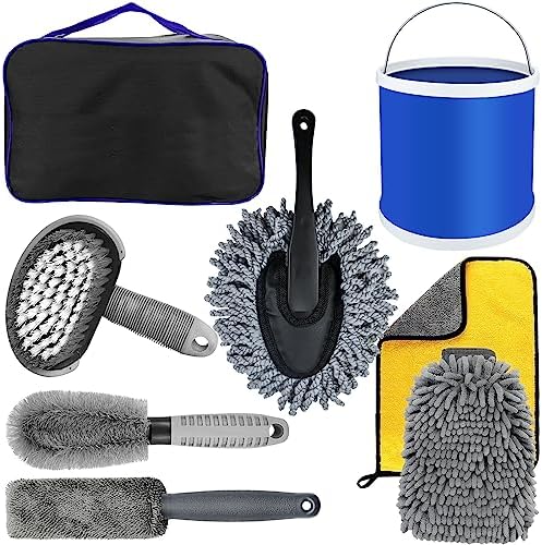 8Pcs Car Wash Tool Cleaning Kit with Storage Bag, Car Washing Kit with ...