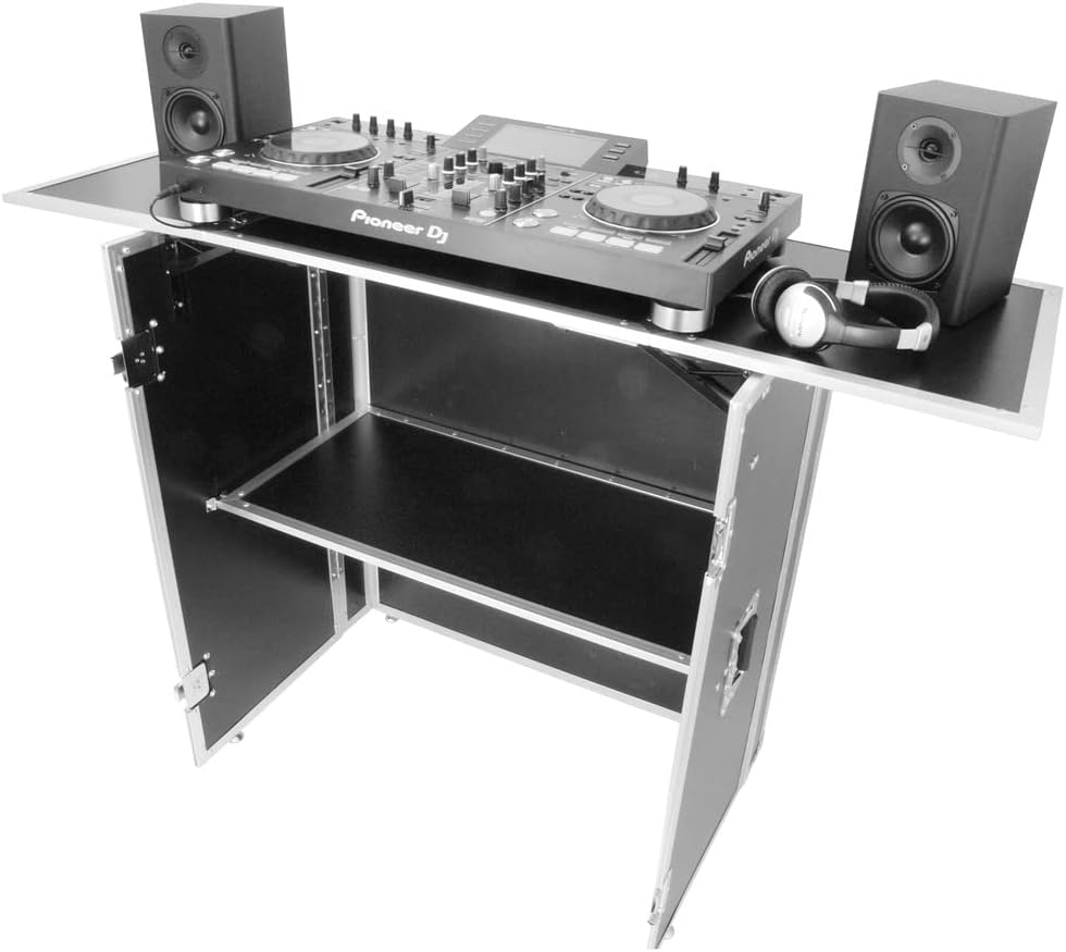 Gorilla DJS Foldable Flight Case DJ Disco Deck Stand Booth Workstation ...