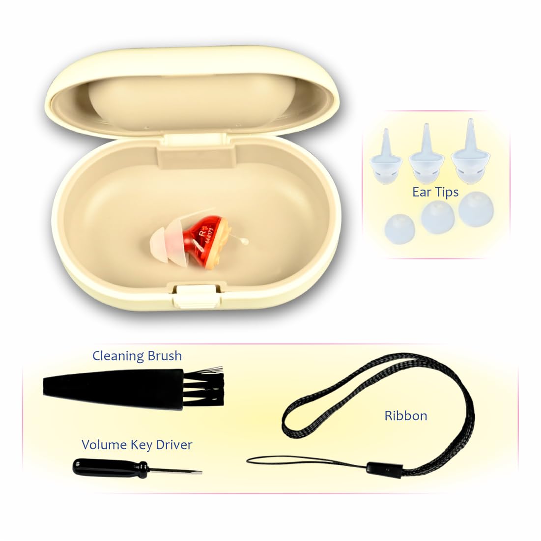 Evolife Red Colour Smallest Mini Ear Cic Hearing Aid Machine ...