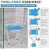 Amazon.com: Medhelp Upgraded Folding Shower Chair, Stainless Steel Foldable Shower Seat for ...