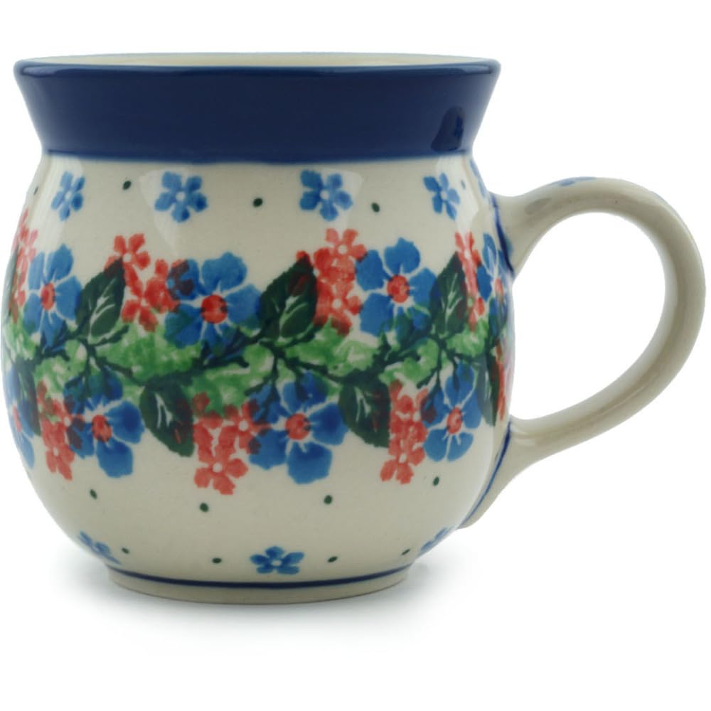 Amazon.com | Authentic Polish Pottery Bubble Mug 8 oz in Summer Wreath ...