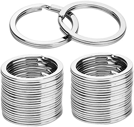 ebuyerfix 100 Pcs with 25mm to 28mm Round Key Rings Metal Flat Split ...