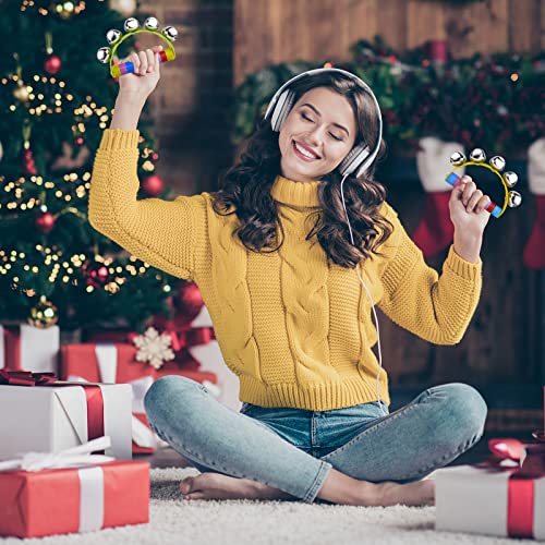 Snapklik.com : 6 Pieces Christmas Hand Jingle Bells Wooden Hand Sleigh ...