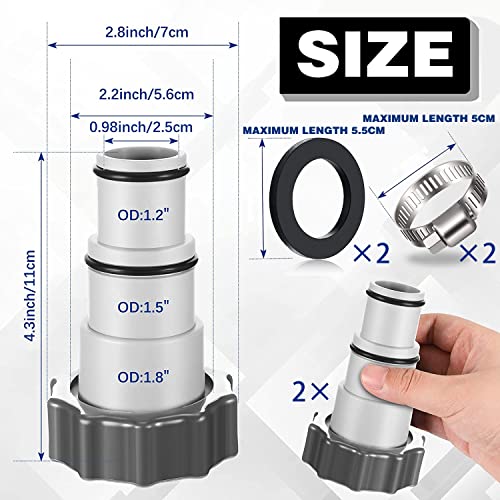 2PCS Pool Hose Adapter, Pool Adapter, Adapter for Intex Pool, Hose ...