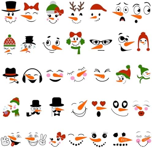 Amazon.com: iMagitek 36 Pcs Snowman Face Stickers for Christmas ...