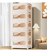 Amazon.com: EHAMILY Pantry Storage Cabinet Plastic Foldable with Doors ...