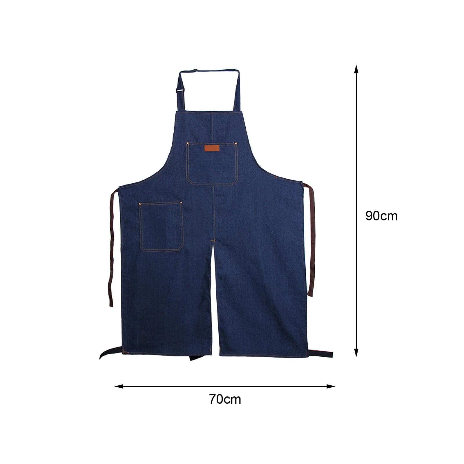 Milageto Fashion Pottery Denim Split Leg Apron, Comfortable Lightweight ...